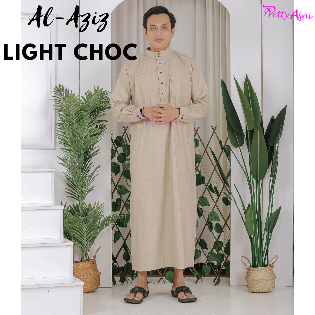 Jubah Al-Aziz – Light Choc | PrettyAini