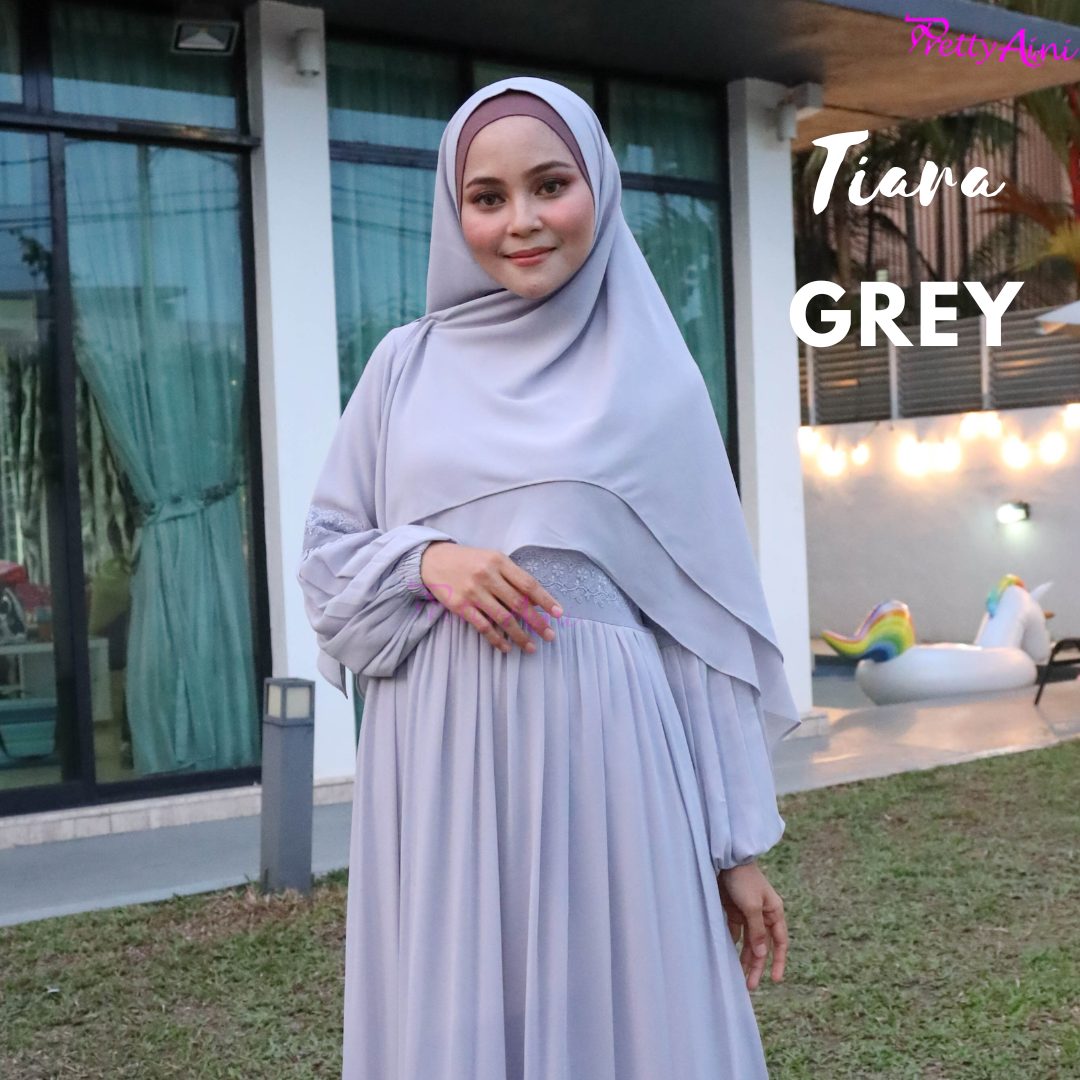 Jubah Tiara – Grey | PrettyAini